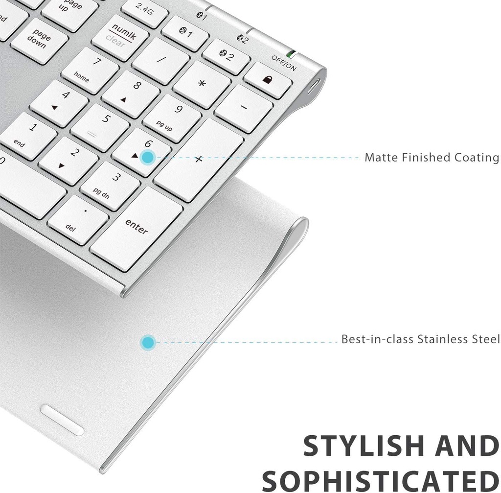 iClever Wireless Dual Mode Multi-Device Bluetooth Keyboard DK03 ...