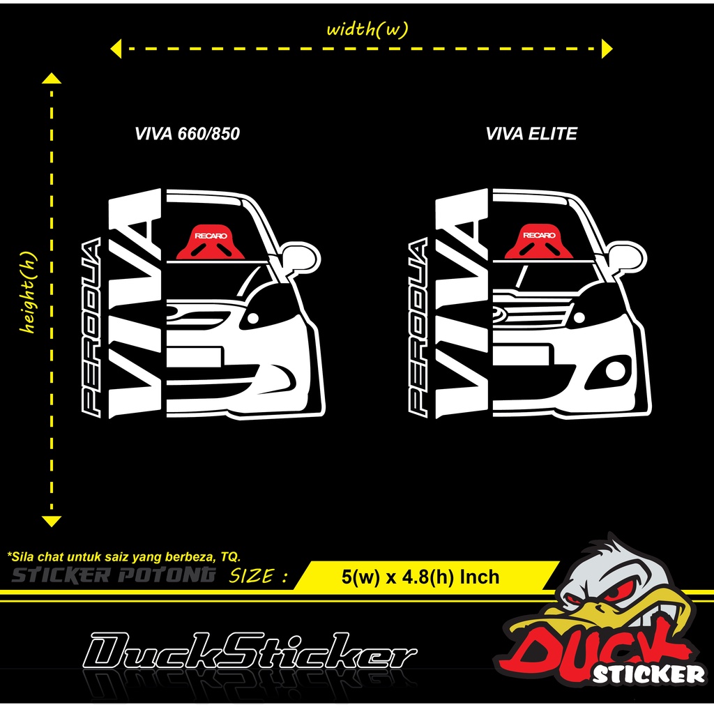 PERODUA VIVA FRONT STICKER 1PCS #cuttingsticker #perodua #viva | Shopee ...