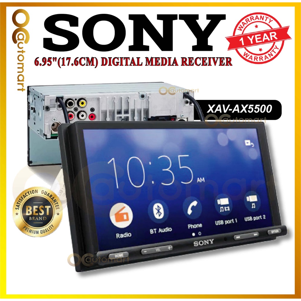 SONY XAV-AX5500 6.95" (17.6cm) Digital Media Receiver with WebLink™️ ...