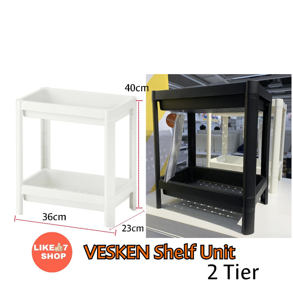 IK VESKEN Shelf unit (white,Black) | Shopee Malaysia