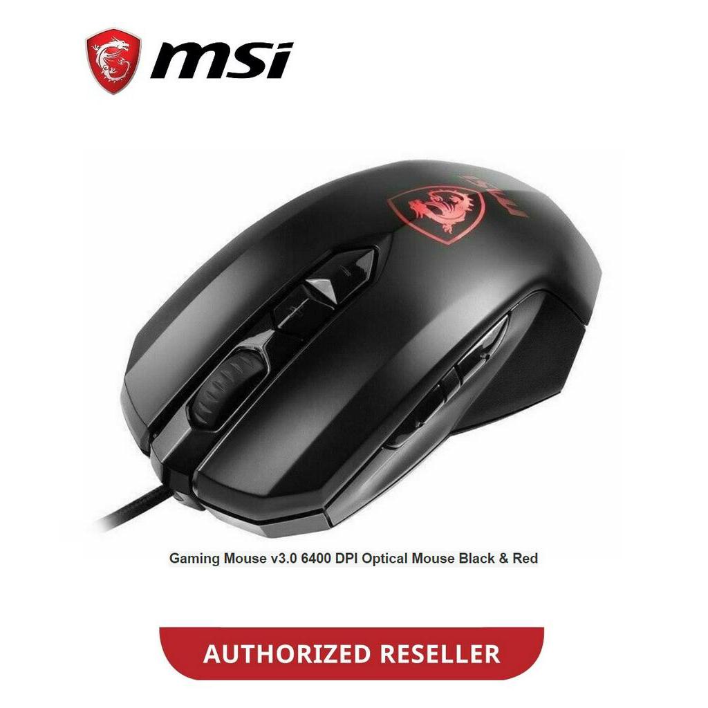 MSI Gaming Mouse v3.0 6400 DPI Optical Mouse - Black & Red | Shopee ...