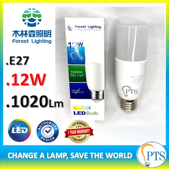 FOREST Lighting 12W LED Stick Bulb E27 - DAYLIGHT 6500K Mentol Lampu ...