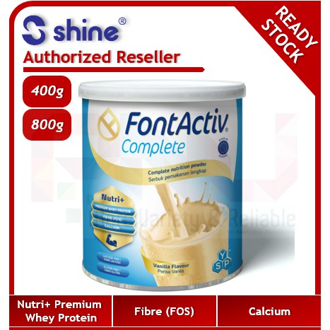 FontActiv Complete Vanilla Flavour 400g / 800g (Font Activ) | Shopee ...