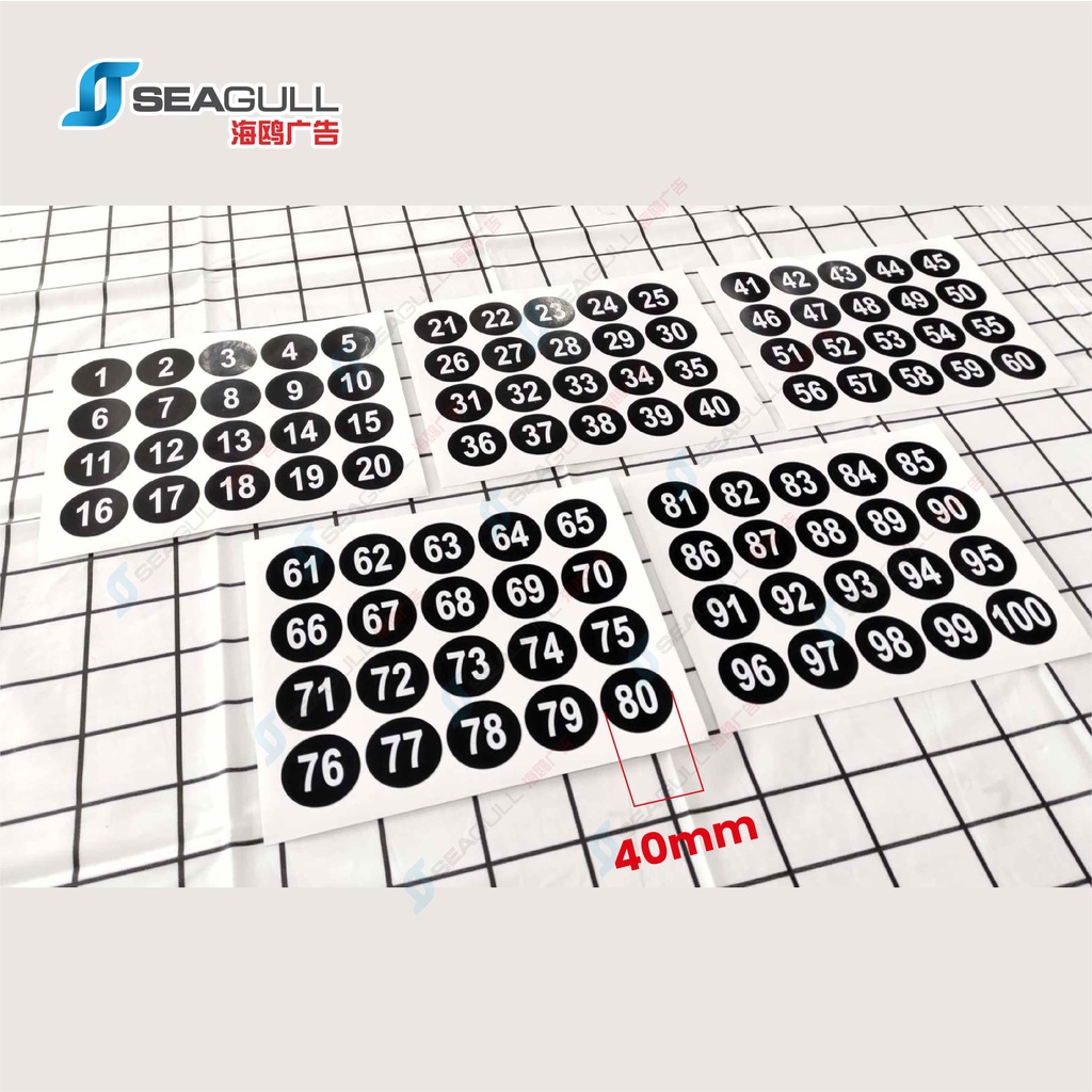 40mm Number Sticker Nombor Meja 123 4CM Sticker Nombor Table Number ...