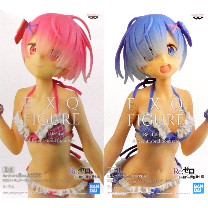 READY STOCK Banpresto Re Zero EXQ Figure Ram & Rem Special Assortment Vol.3 Ram & Rem Swimsuit ...