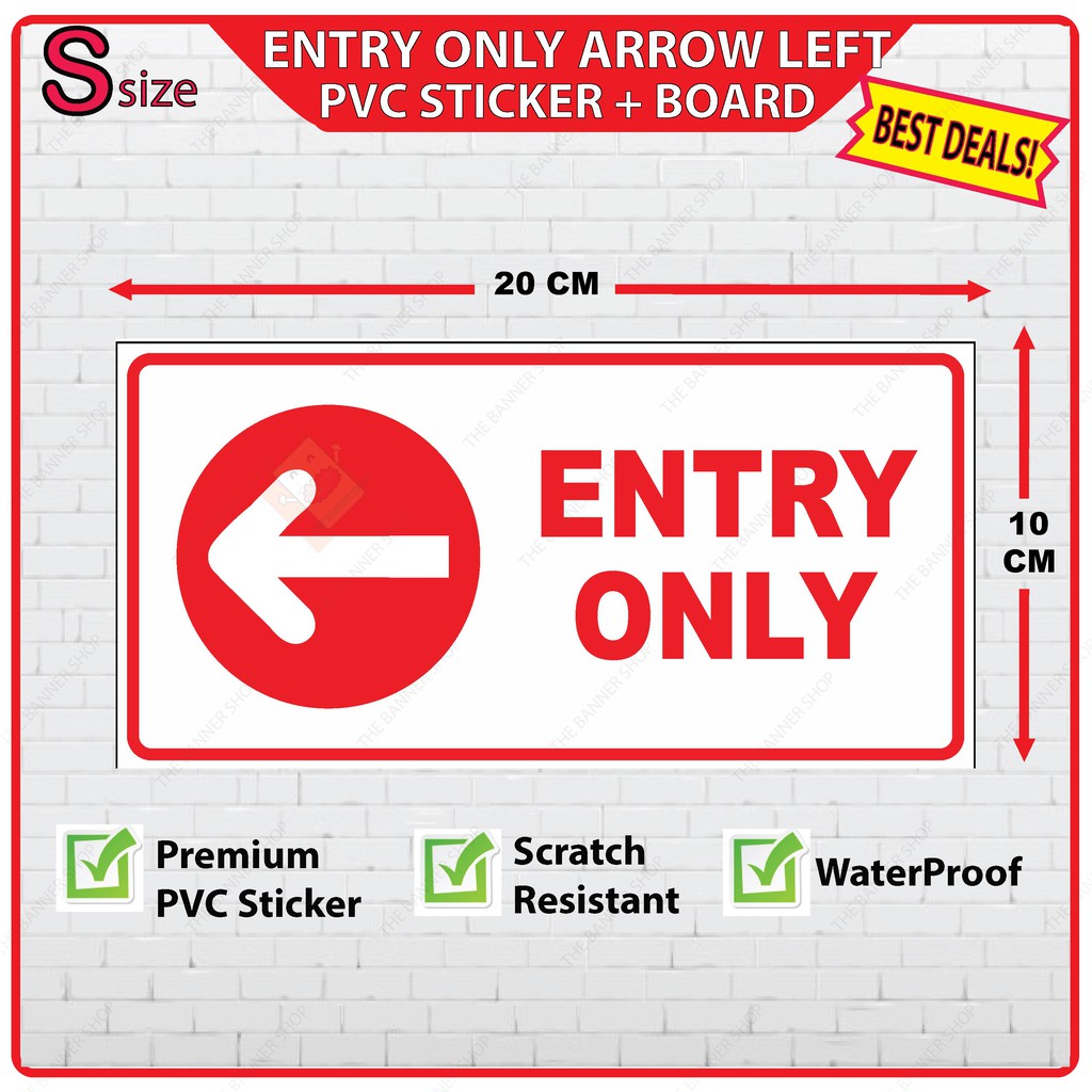 10x20cm PVC Signs Sticker Vinyl Adhensive Sticker ( Waterproof ...