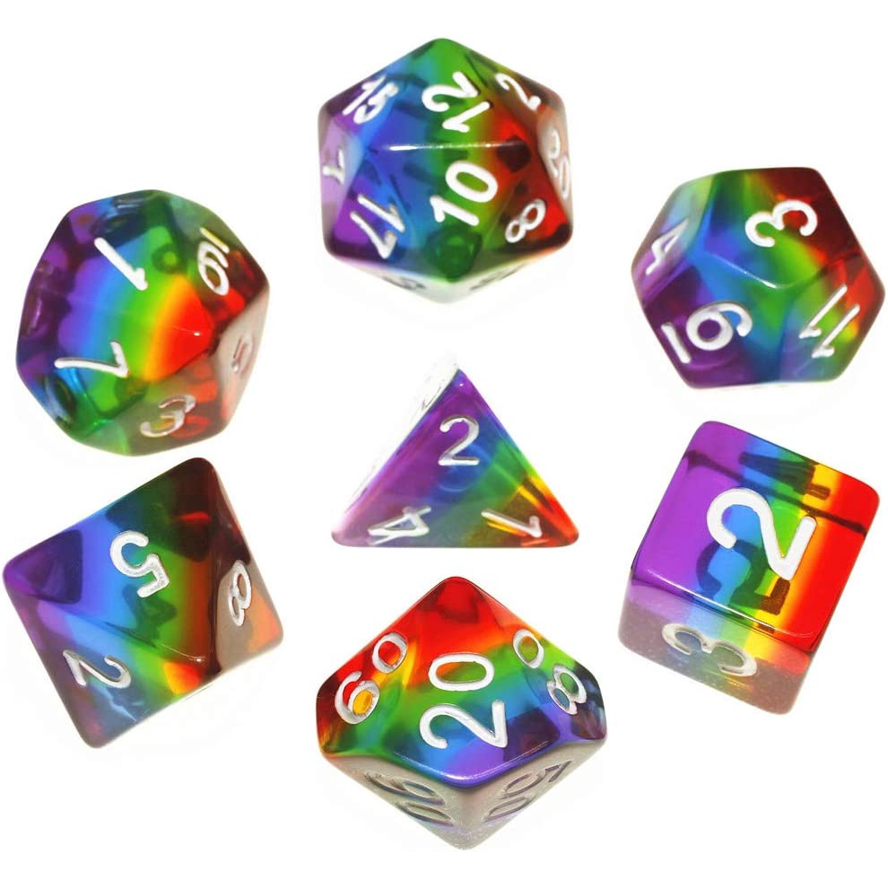 Polyhedral DND Dice Set RPG Rainbow Dice for Dungeons and Dragons(D&D ...