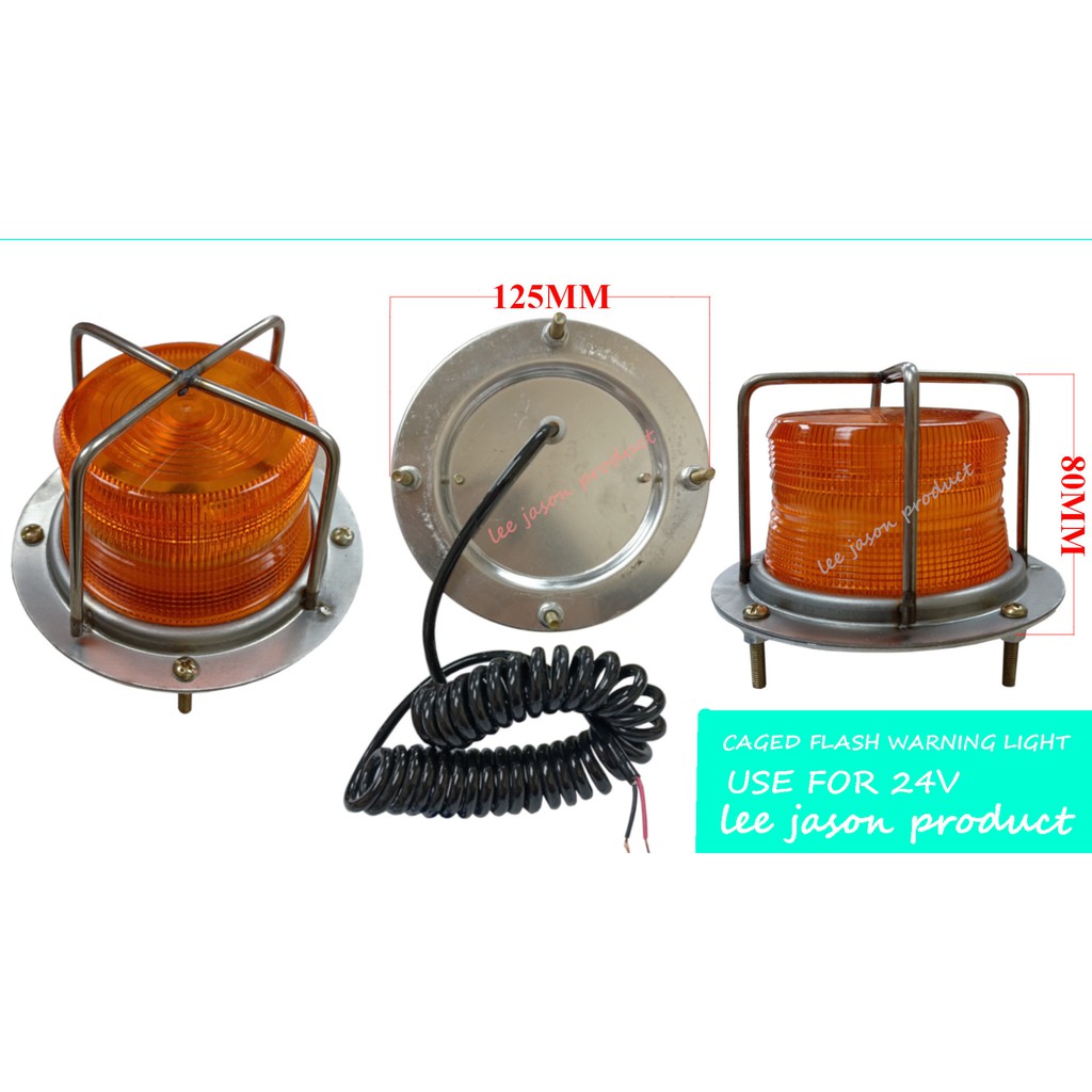 CAGED FLASH WARNING LIGHT USE FOR 24V lorry truck aksesori Beacon Lamp ...