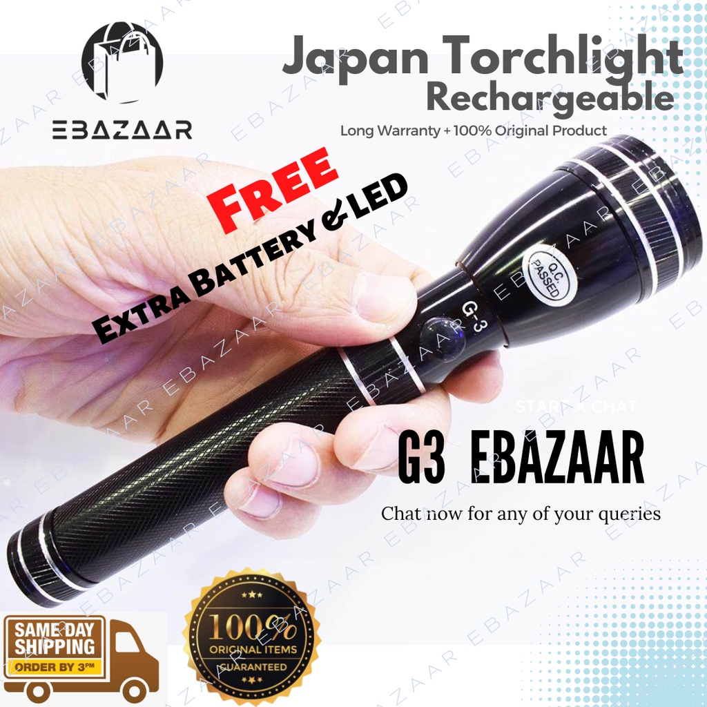 GHS / GAE /TRM ORIGINAL JAPAN TORCH LIGHT RECHARGEABLE FLASHLIGHT DC ...
