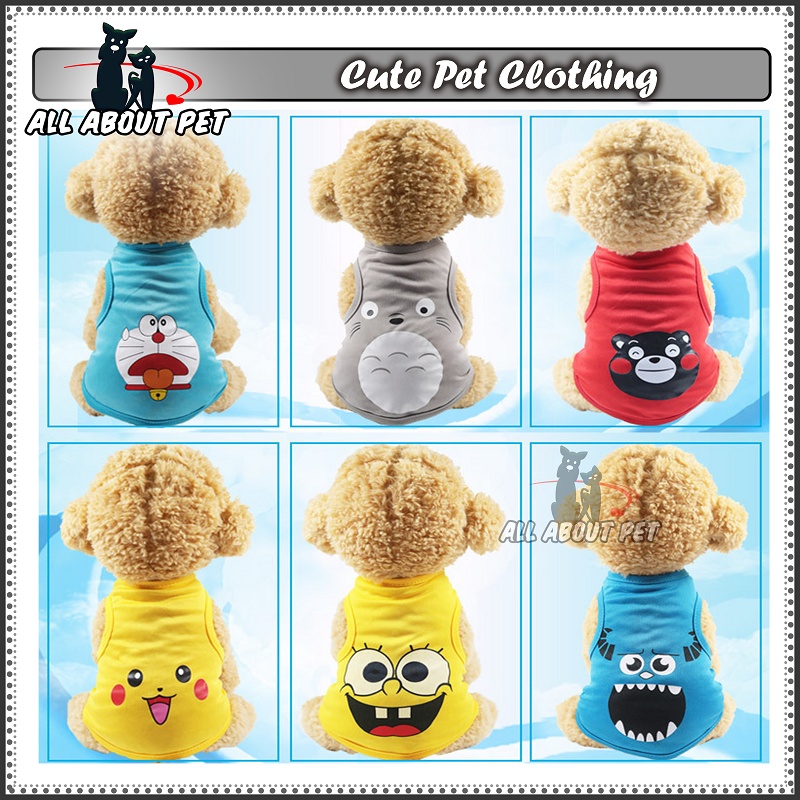 Baju Kucing Pet shirt apparel clothes summer Dog Cat Kitten | Shopee ...