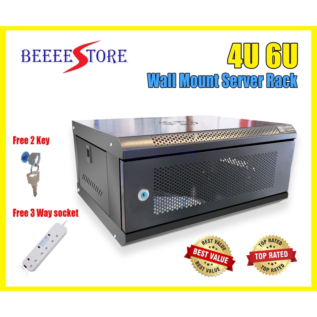 4U / 6U / 9U CCTV RACK 4U WALL MOUNT SERVER RACK (perforated door)500(W)X400(D)X265(H)MM 4U RACK ...