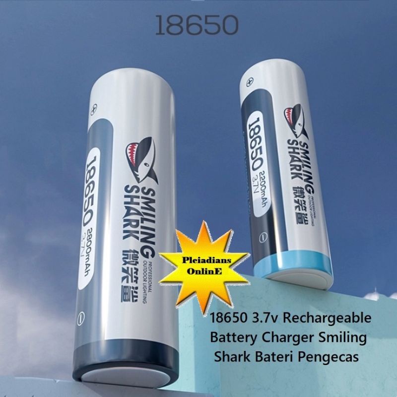 HOMIEE 18650 3.7v Rechargeable Battery Charger Smiling Shark Bateri ...