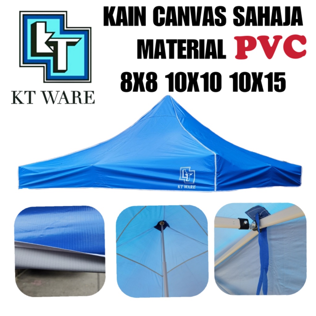 KT WARE PVC Tarpaulin Canopy Canvas Blue Colour Only for TENT Kanvas ...