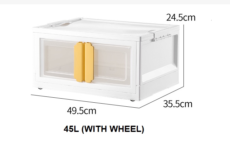 READY STOCK Twin Door Foldable Big Plastic Cabinet Storage Box Front ...