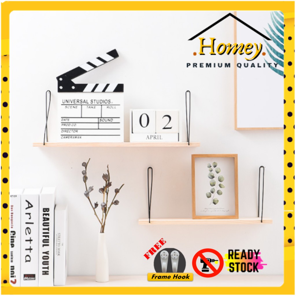 HOMEY [M'sia] Wall Hanging Shelf Geometric Wall board Wooden Minimalist ...