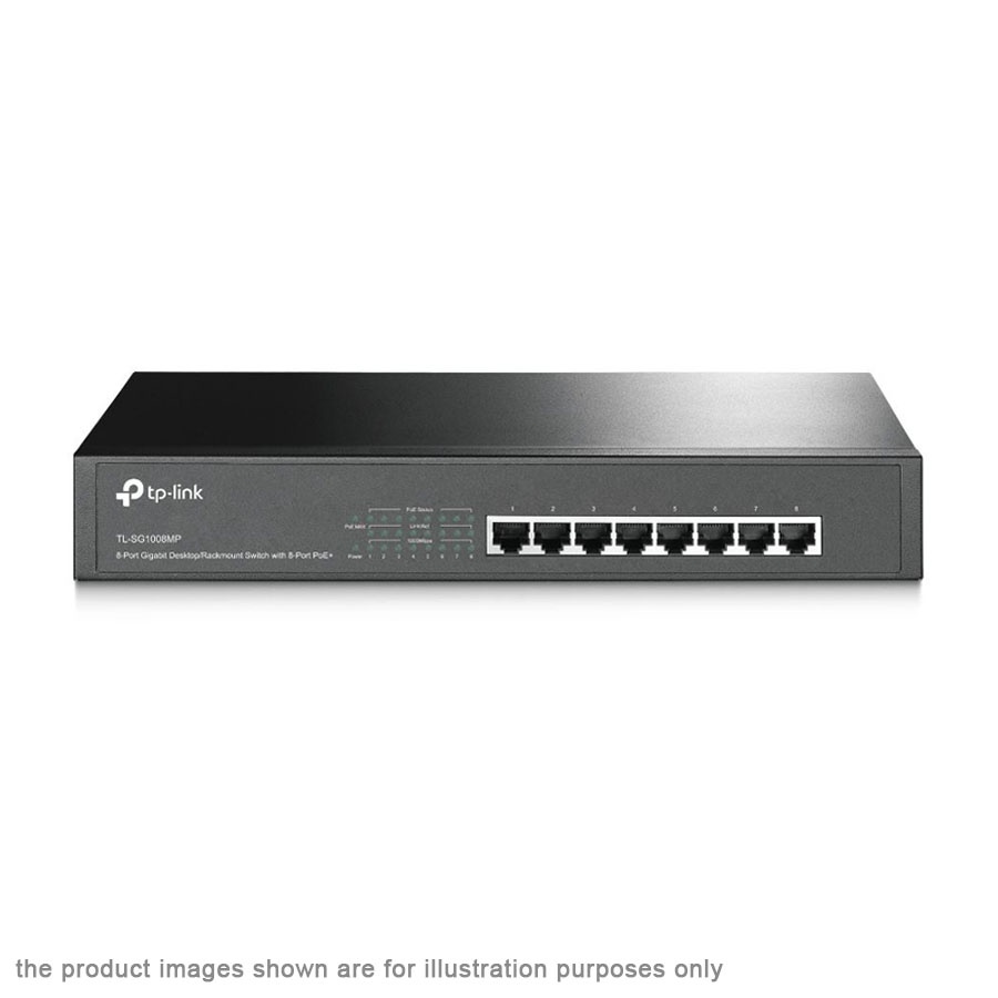 TP-LINK TL-SG1008MP 8 Port Gigabit Desktop Rackmount Network Switch ...
