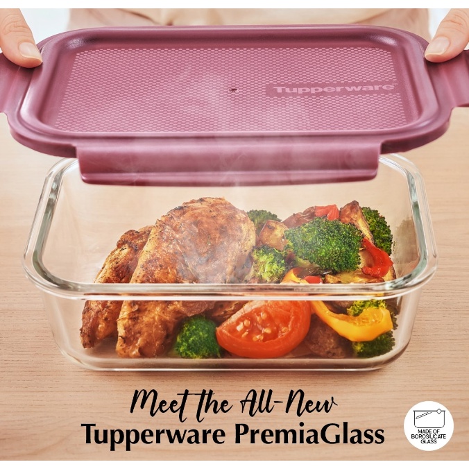 Tupperware PremiaGlass Rectangular 1.0L with gift box / glass / glass ...