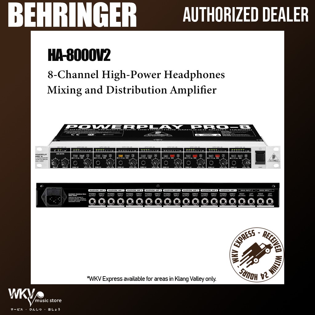 BEHRINGER HA8000 V2 8 Channel High Power Headphones Mixing And ...
