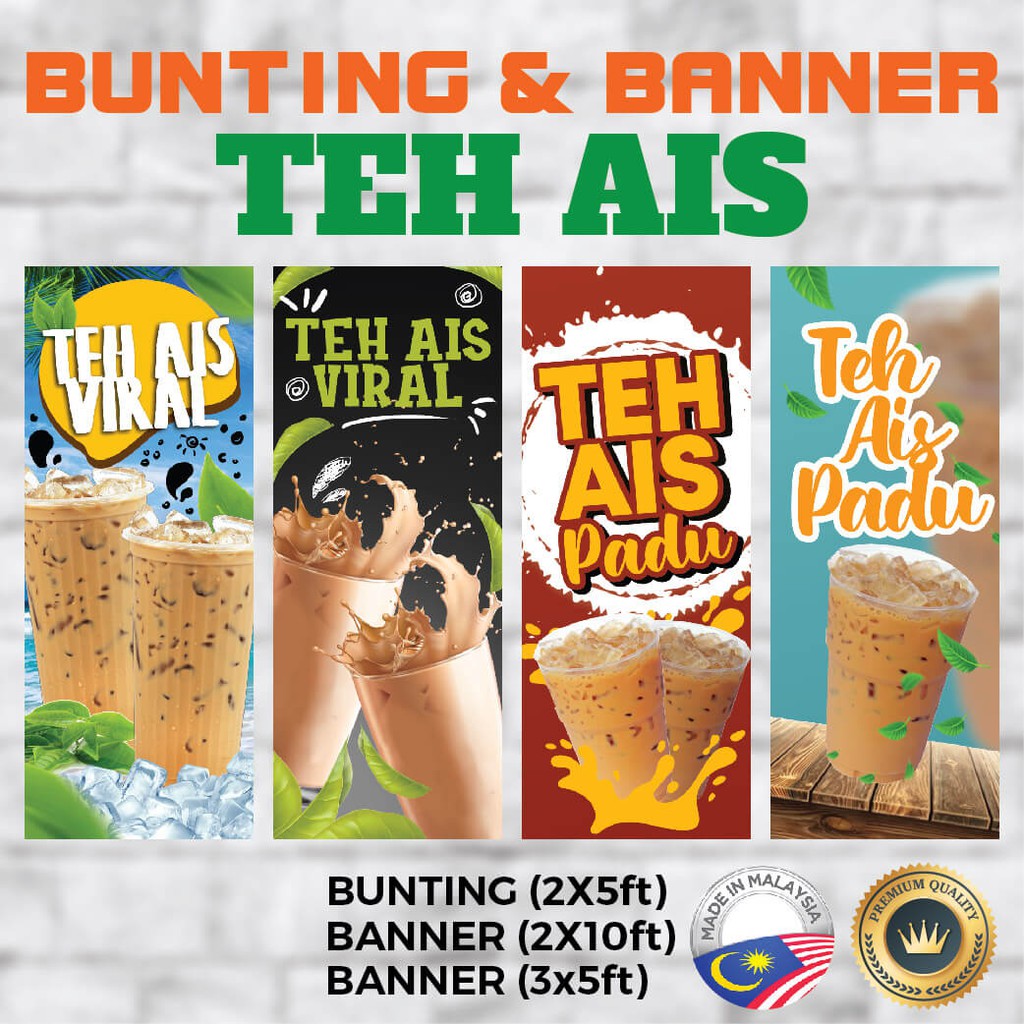 Banner Bunting Teh Ais Pakej Canopy dan Gerai - Murah dan Berbaloi ...