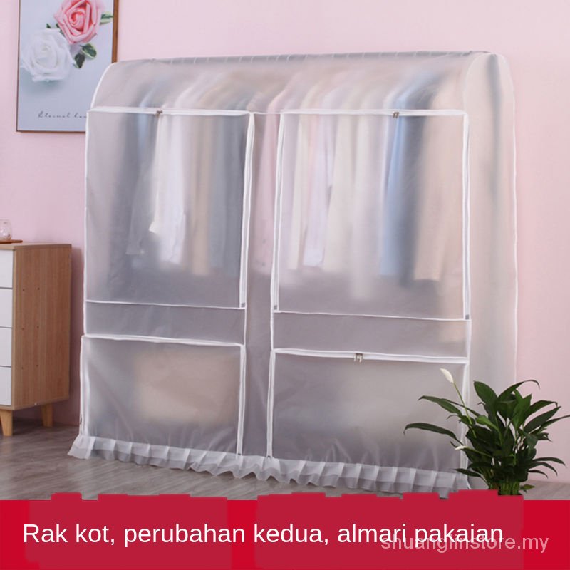 【COD】Clothing Dust Cover Clothes Storage Bag Floor Clothes Drying Rack ...