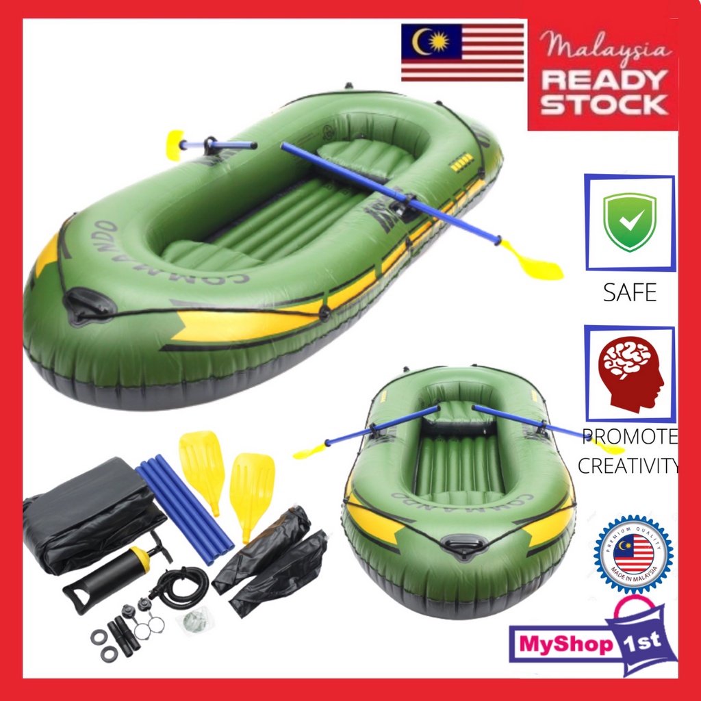 2@3 Person rowboat Inflatable Boat Set Raft River Lake Dinghy Fishing ...