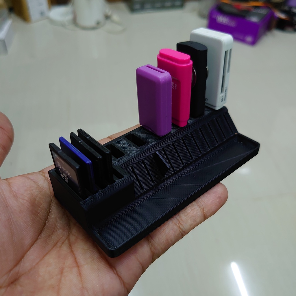 USB PENDRIVE AND MICRO SD CARD HOLDER ORGANIZER 3D PRINTED | Shopee ...