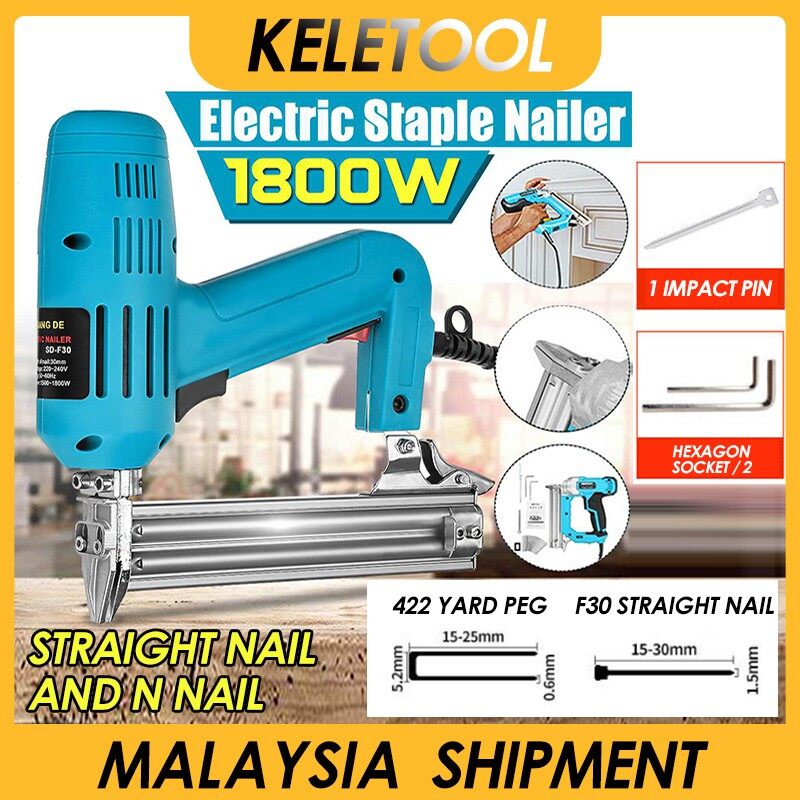 1800W Electric Straight + Staple Gun Framing Tacker Eletric Nails Gun ...