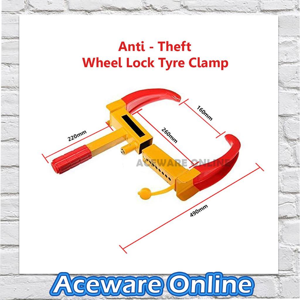 Universal Car Wheel Lock Anti-Theft Tyre Car Clamp Safety Tire Security ...