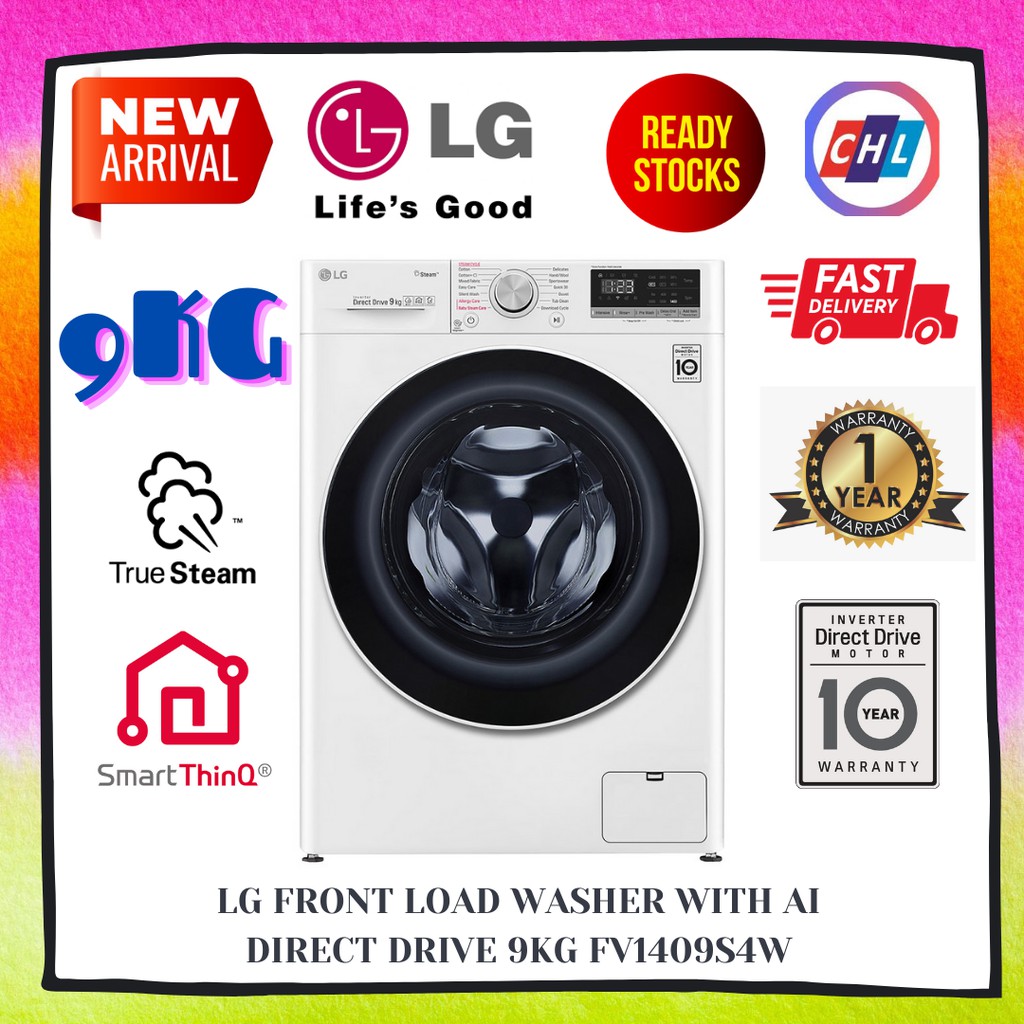 LG Front Load Washer with AI Direct Drive 9KG FV1409S4W - LG Warranty ...