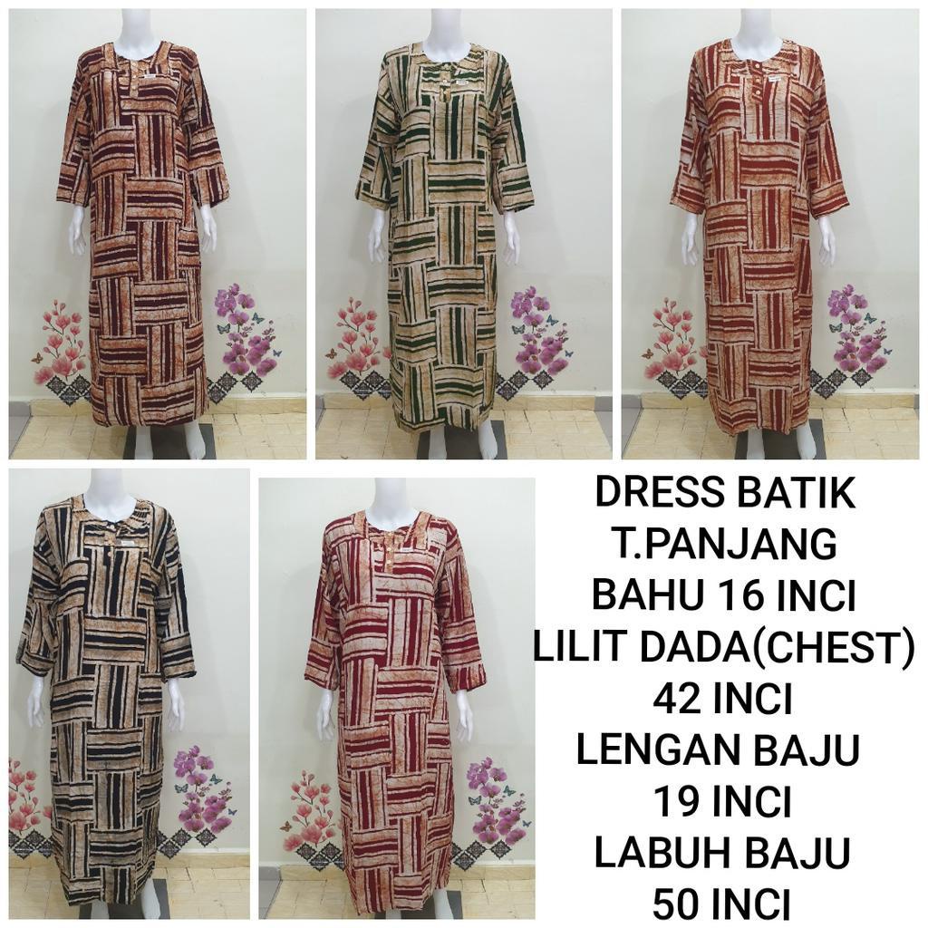DRESS BATIK TANGAN PANJANG ROSITA | Shopee Malaysia