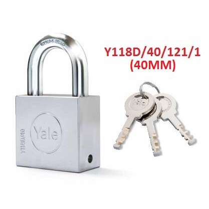YALE Y118D CHROME PLATED REKEYABLE SINGLE PADLOCK Y118D/40/121/1 ...