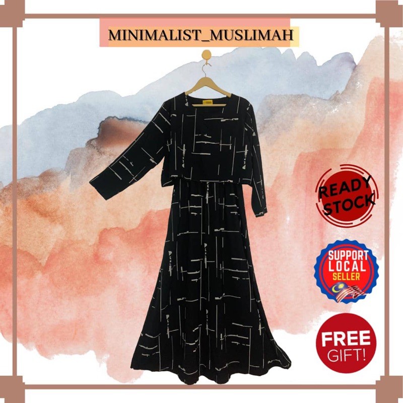 Dress Muslimah Labuh/ Dress Muslimah Simple / Dress Muslimah Murah ...