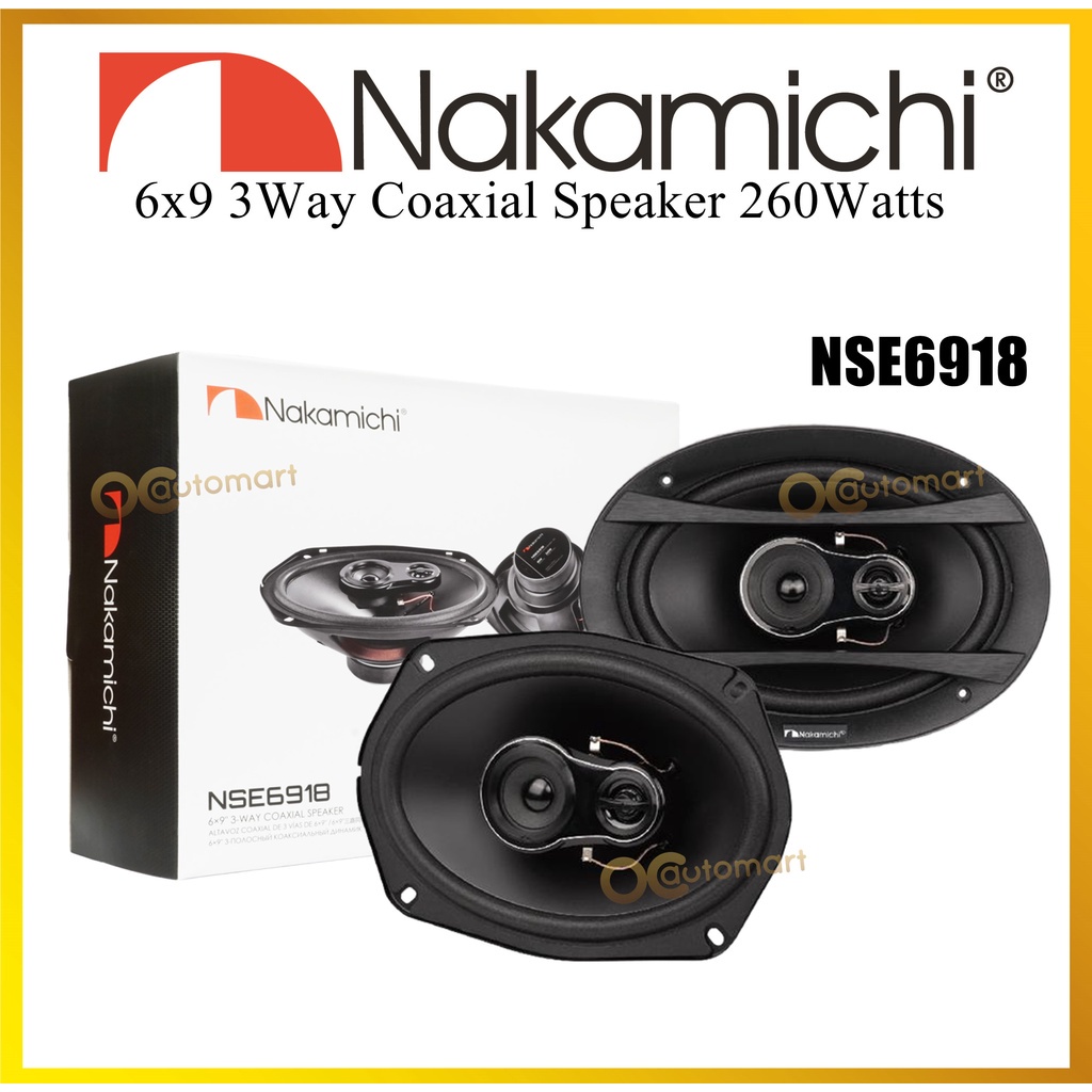 Nakamichi 6x9 3 Way Speaker NSE6918 Coaxial Speakers 260Watts Car Speaker Speaker Bujur Kereta ...