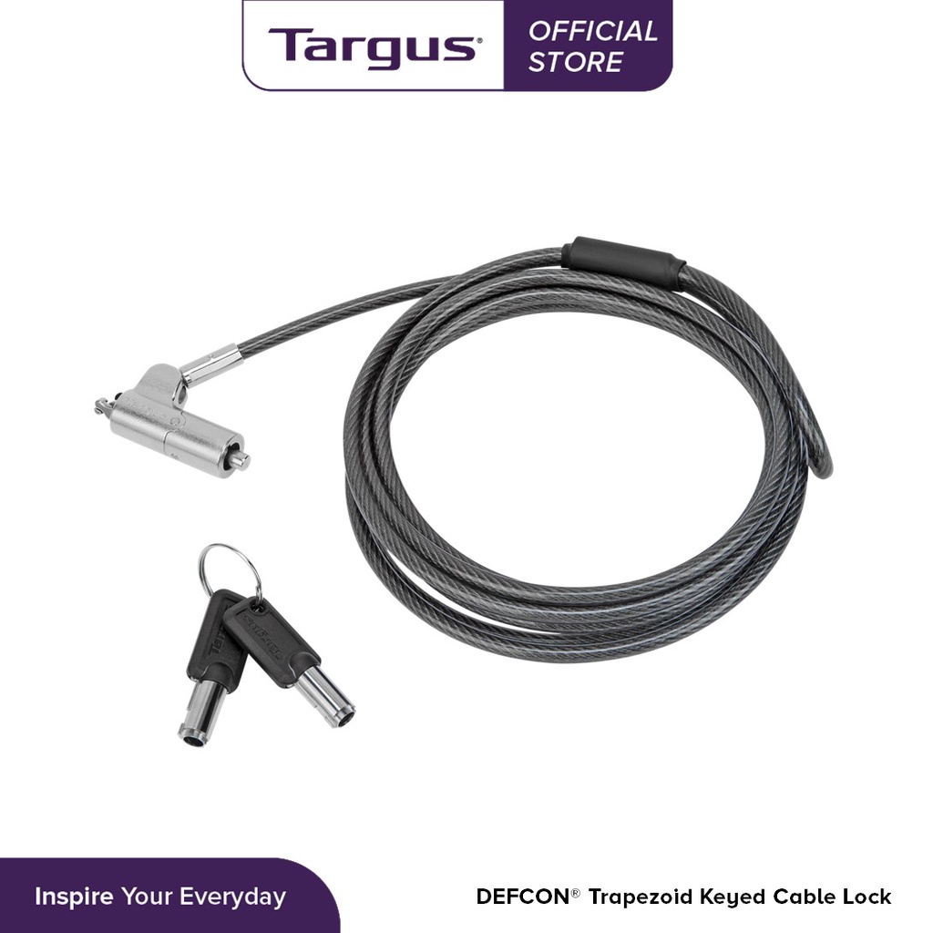 ASP65 - TARGUS CABLE LOCK DEFCON TRAPEZOID KEYED (NOBLE WEDGE SLOT ...