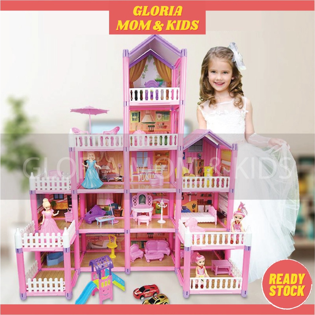 Princess Doll House Fun Pretend Play DIY Assembled Dream Castle Villa ...