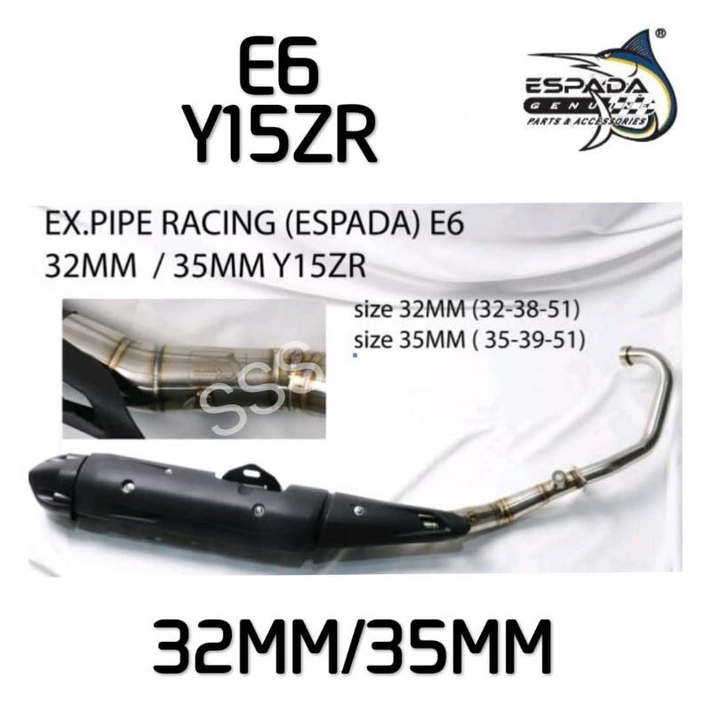 💯 ESPADA Racing E4 E5 E6 Y15 LC135 RS150 Rsx EX5 110 wave 125 S RS 28MM 30MM 32MM 35 Exhaust ...