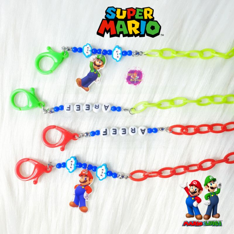Super Mario Mask Chain For Kids Mario Brother's Face Mask Necklace ...
