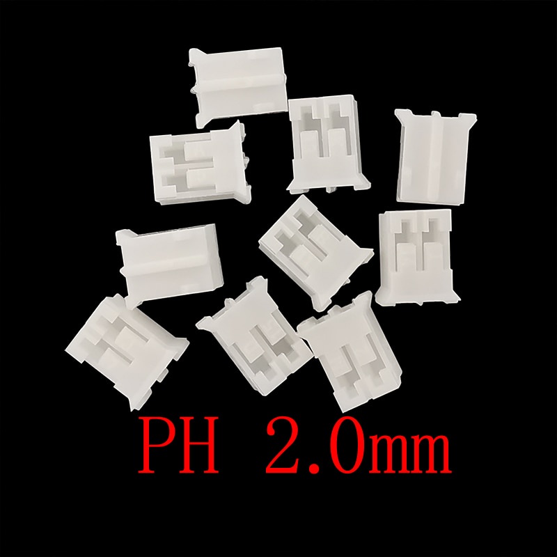 50Pcs PH2.0 2 Pin 2.0mm Pitch Female Socket Plastic Shell Housing Terminals Header Connector for ...