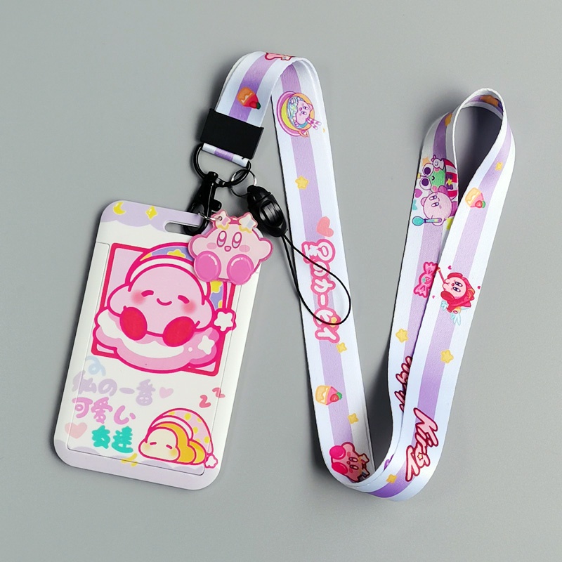 Kirby card holder with lanyard cardholder id card holder Neck Strap ...