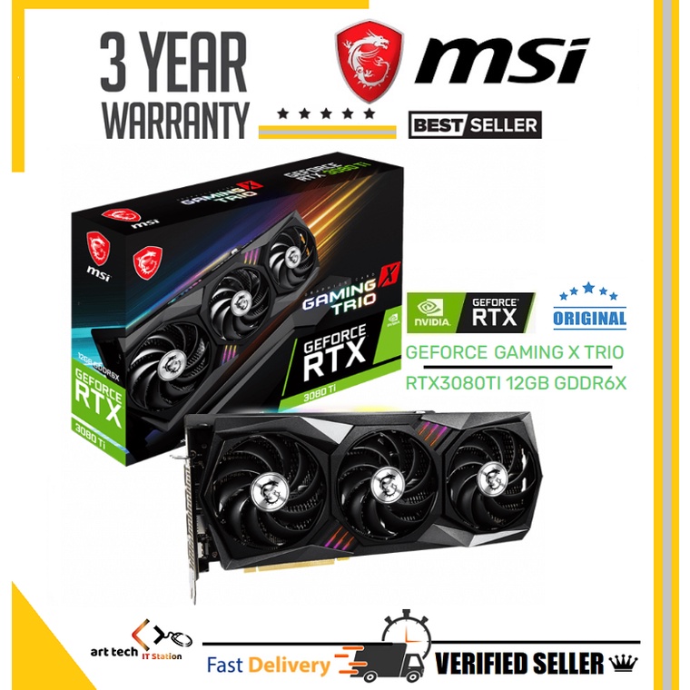 MSI GEFORCE GAMING X TRIO RTX 3080 TI RTX3080TI 12GB GDDR6X | Shopee ...