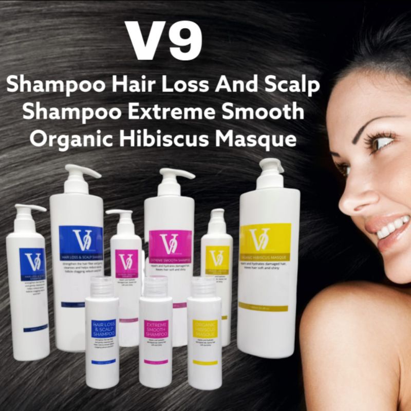 💯V9 shampoo hair loss &scalp,shampoo extreme smooth,organic hibiscus ...