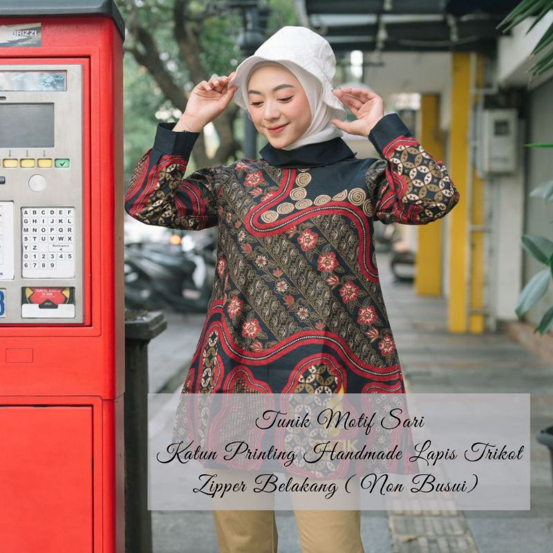 KATUN Batik Tunic With SARI MOTIF/BATIK PRINTING Fine Cotton Layer ...