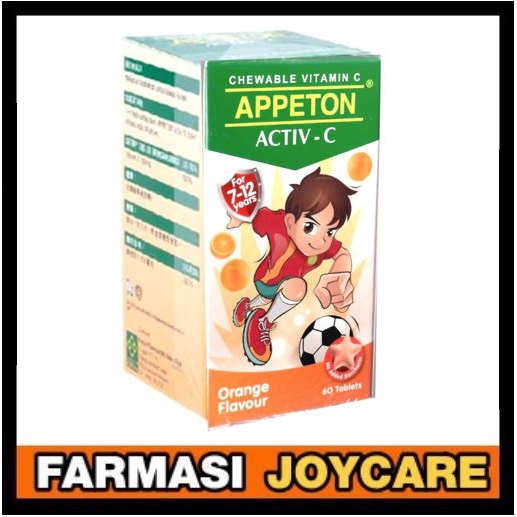 Appeton Activ-C Vitamin C 100mg (7-12 Year Old) Orange 60's (EXP ...