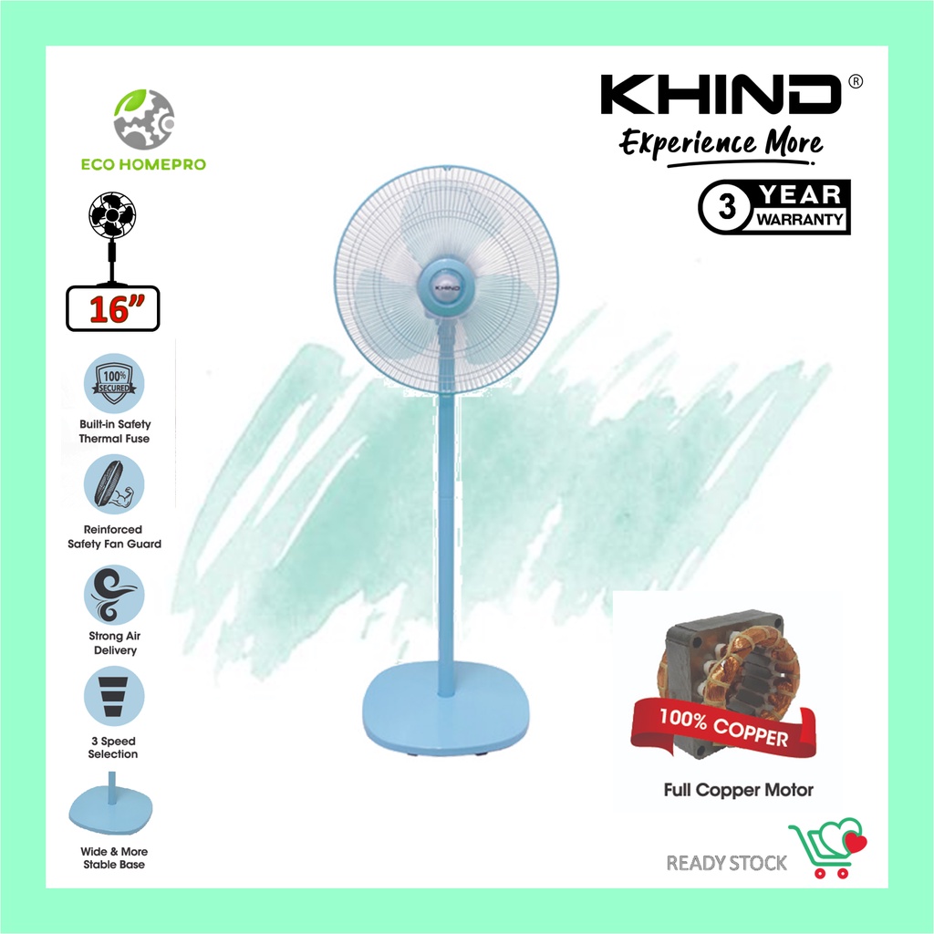 Khind 16" Stand Fan SF1660TH (BLACK)*Now is Blue Colour | Shopee Malaysia