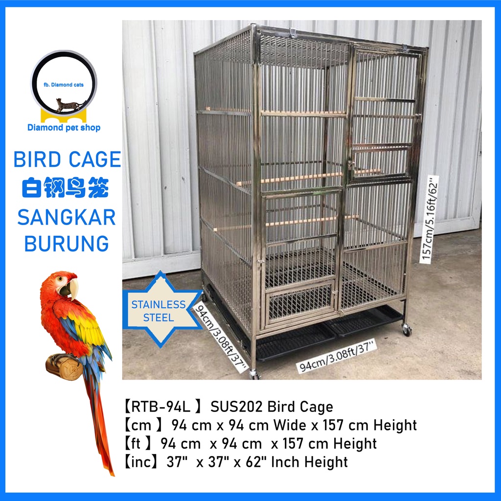 Stainless Steel Bird Cage / Pet Cage / Bird Kennel / Bird House [RTB ...