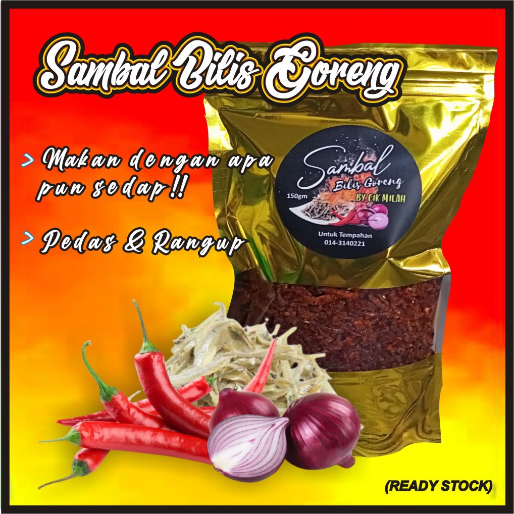 Sambal Bilis Garing Rangup Pedas Sederhana 150g Sambal Ikan Bilis Garing Sambal Bilis | Shopee ...
