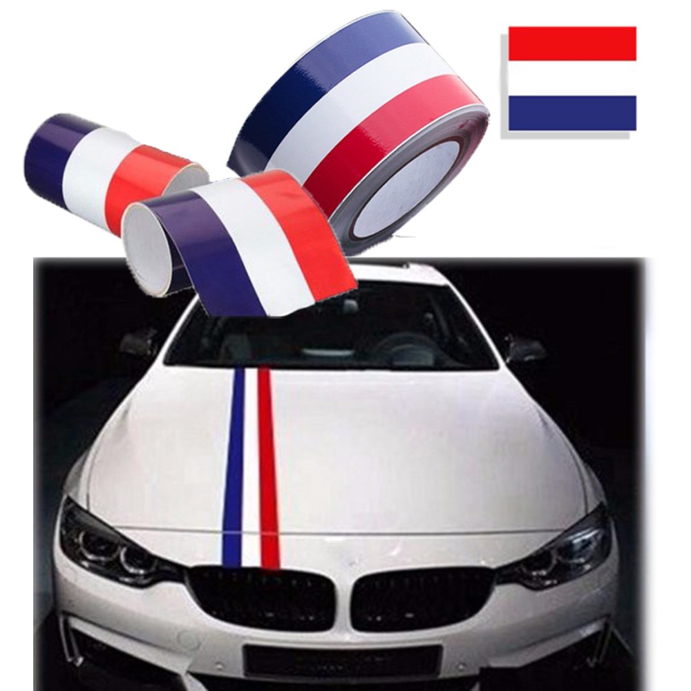 France Flag Stripe Car Kereta Hood Vinyl Sticker Decal 1M/5M | Shopee ...