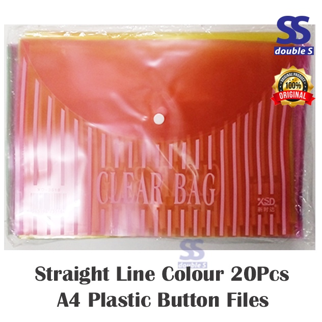 A4 Plastic Button Files 10PCS/Dokumen Folder Plastik A4/Poket Fail ...