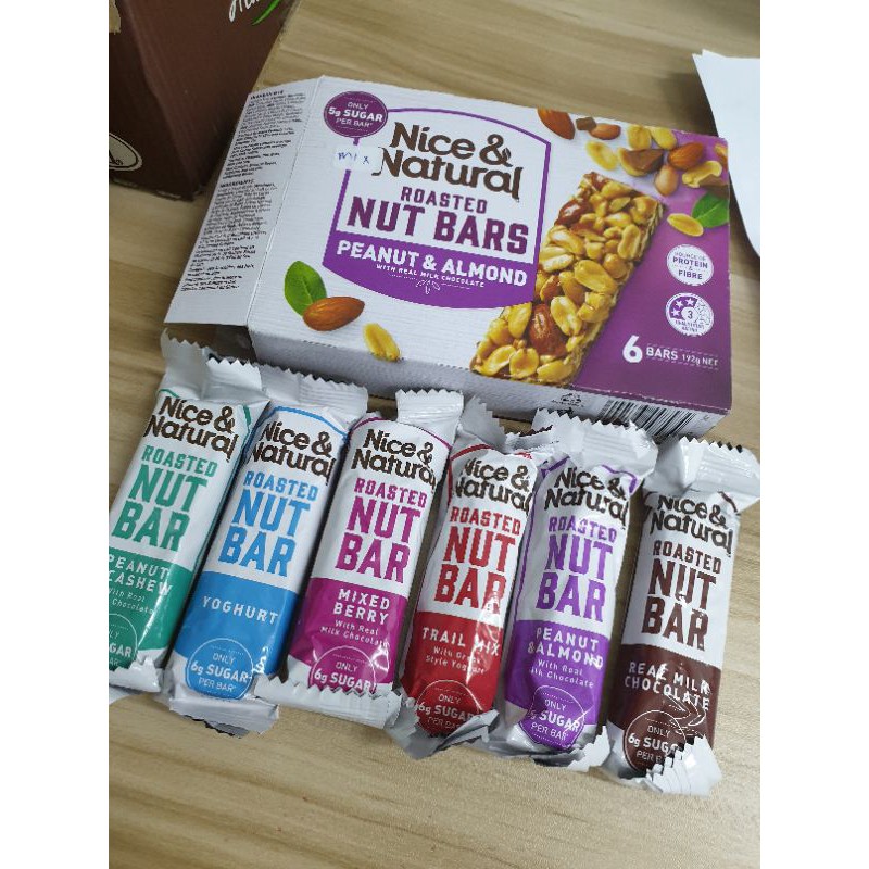 Nice & Natural Roasted Nut Bars Trial Mix/ Yogurt/ Chocolate/ Almond ...