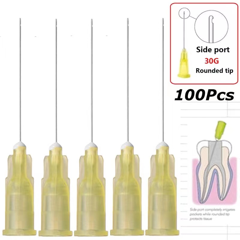 100pcs Dental Endo Irrigation needle tip 30G End-Closed Side Hole Endo ...